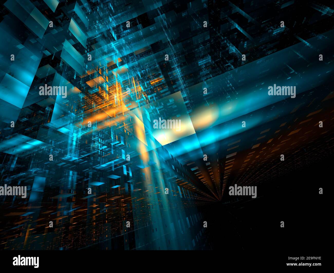 Abstract technology 3d illustration - futuristic design of glowing ...