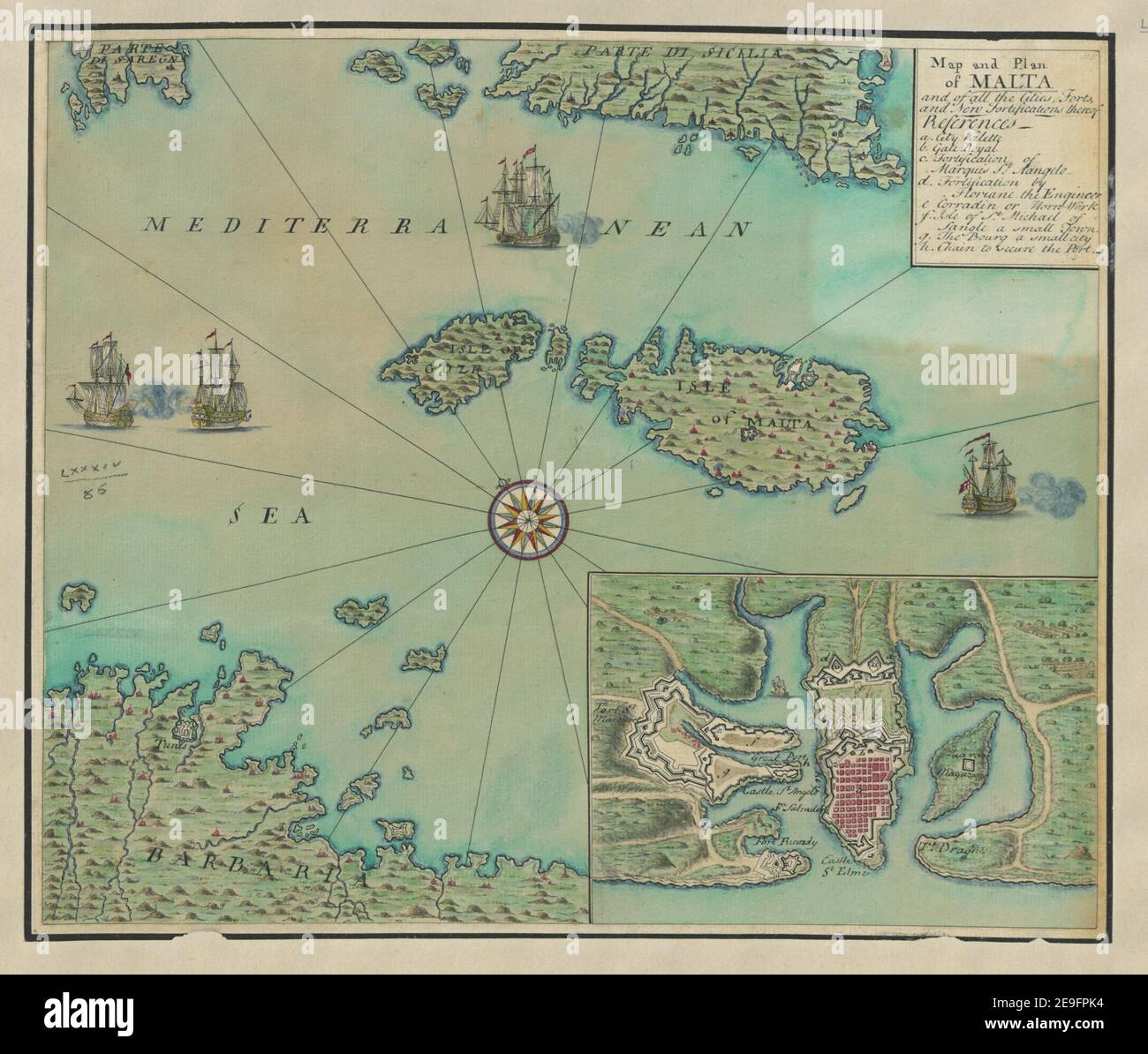 Map and plan of Malta and of all the cities, forts, and new ...