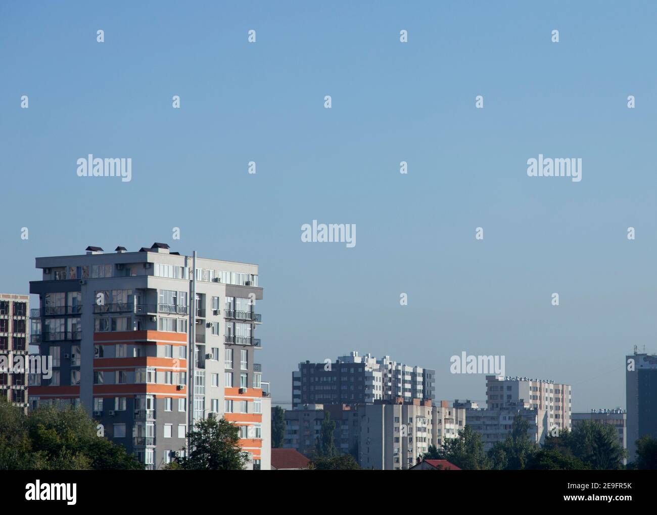Beautiful top view to the central district of Chisinau. There are new ...