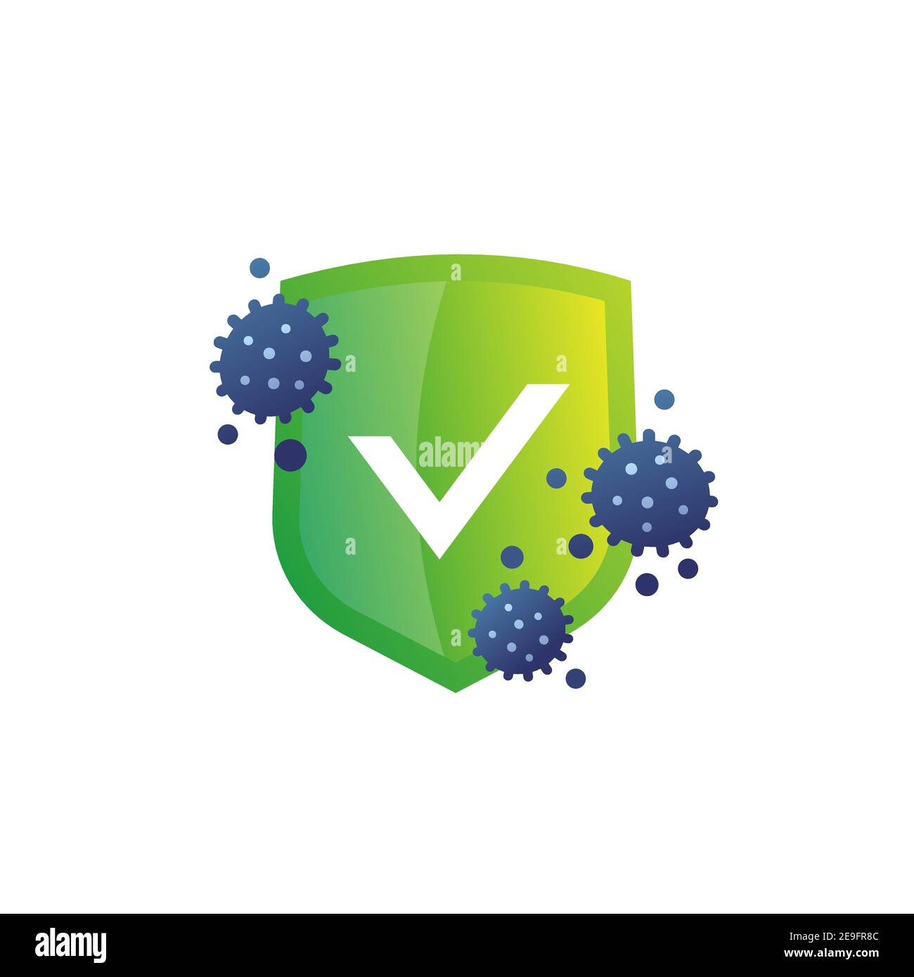 antibacterial protection icon, shield and bacteria Stock Vector Image ...