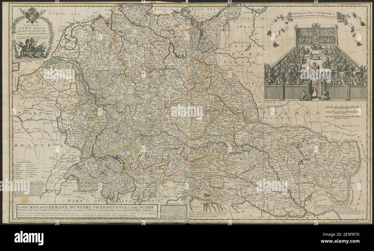A NEW MAP OF GERMANY. HUNGARY. TRANSILVANIA & THE SUISSE CANTONS ...