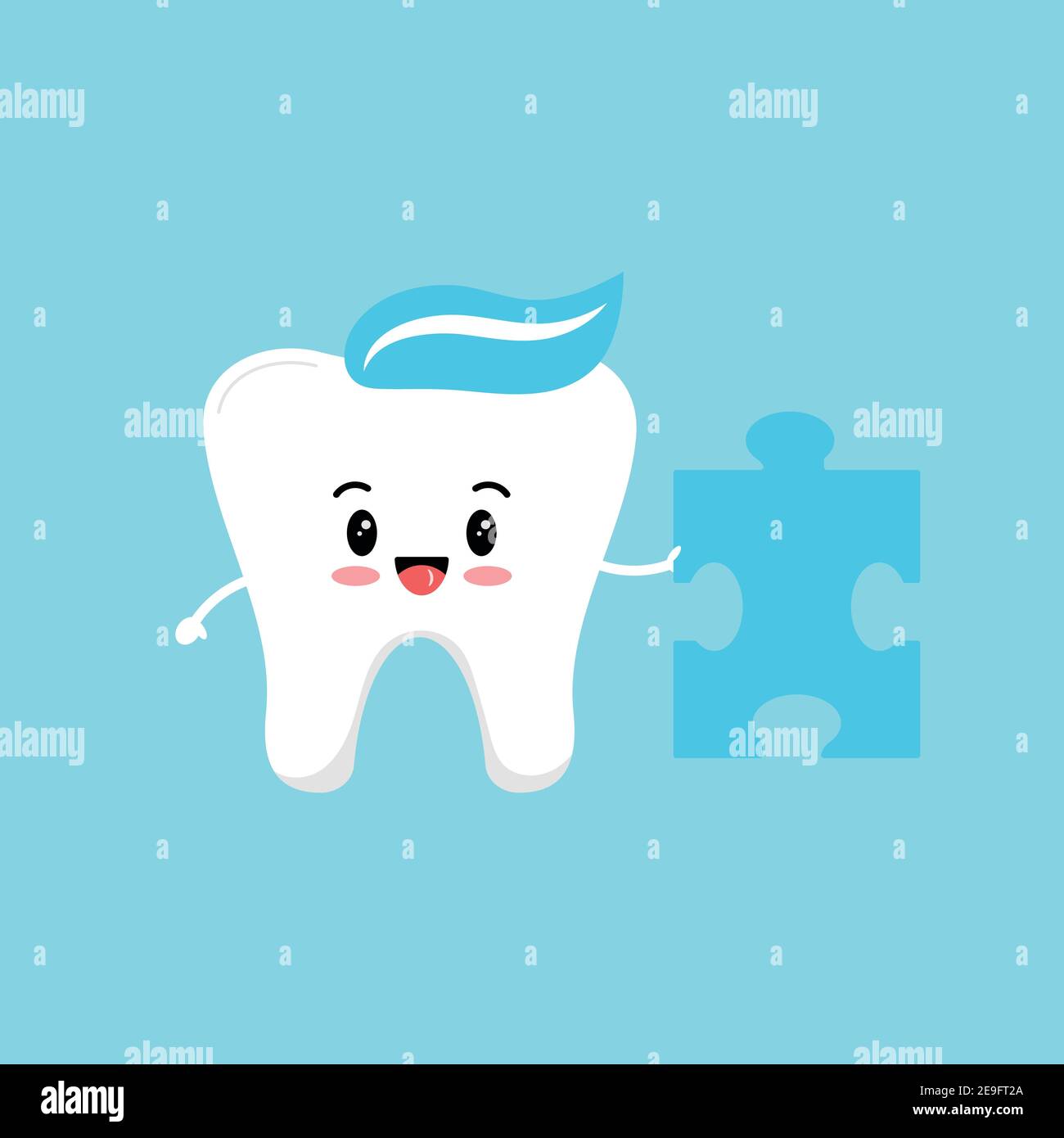 Cute tooth with puzzle piece Stock Vector Image & Art - Alamy