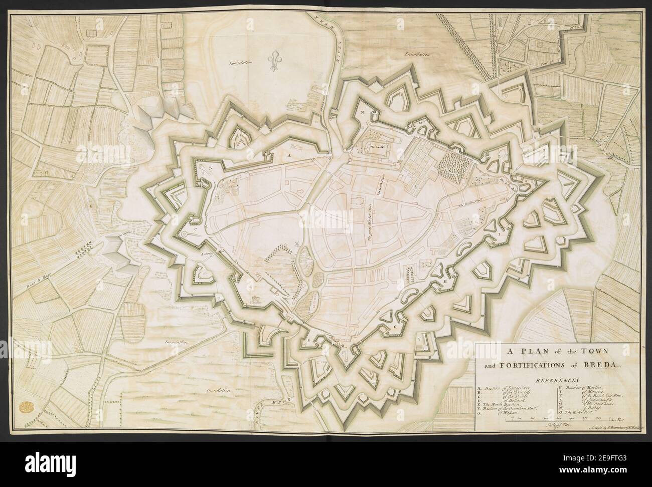 A PLAN of the TOWN and FORTIFICATIONS of BREDA. Map information: Title ...