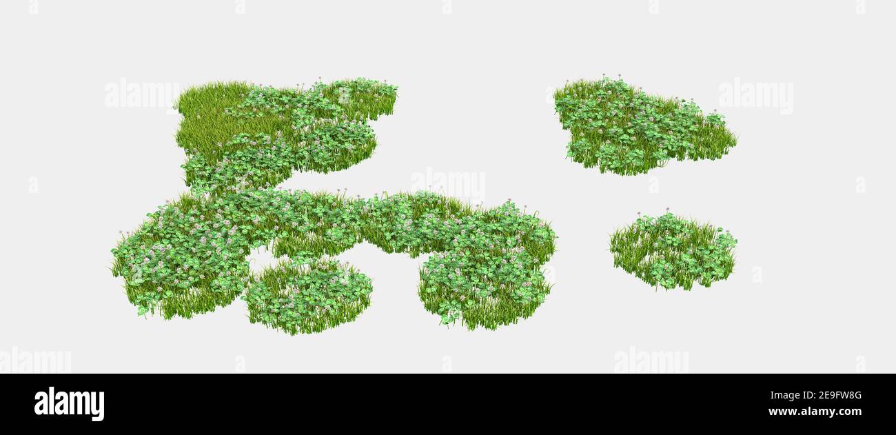 Banner grass field for composition isolated on background with mask. 3d ...