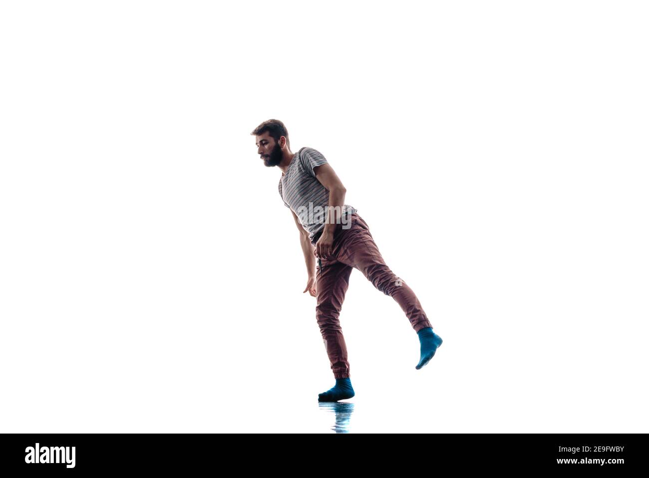 Contemporary dancing performer in a dance practice class Stock Photo ...
