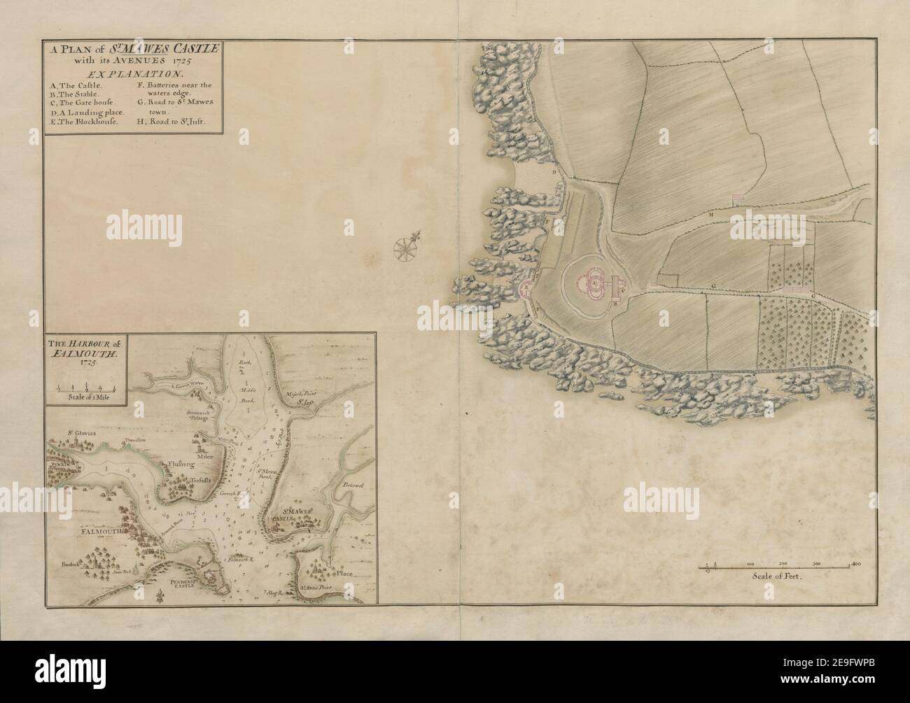Map of st mawes hi-res stock photography and images - Alamy