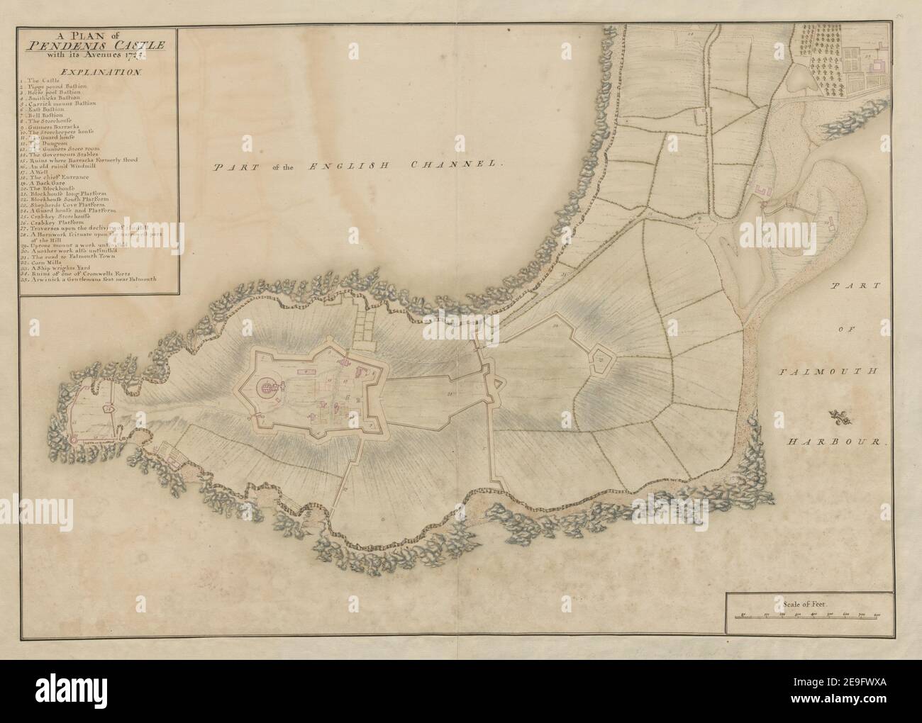 A PLAN of PENDENIS CASTLE with its Avenues. Map information: Title: A ...