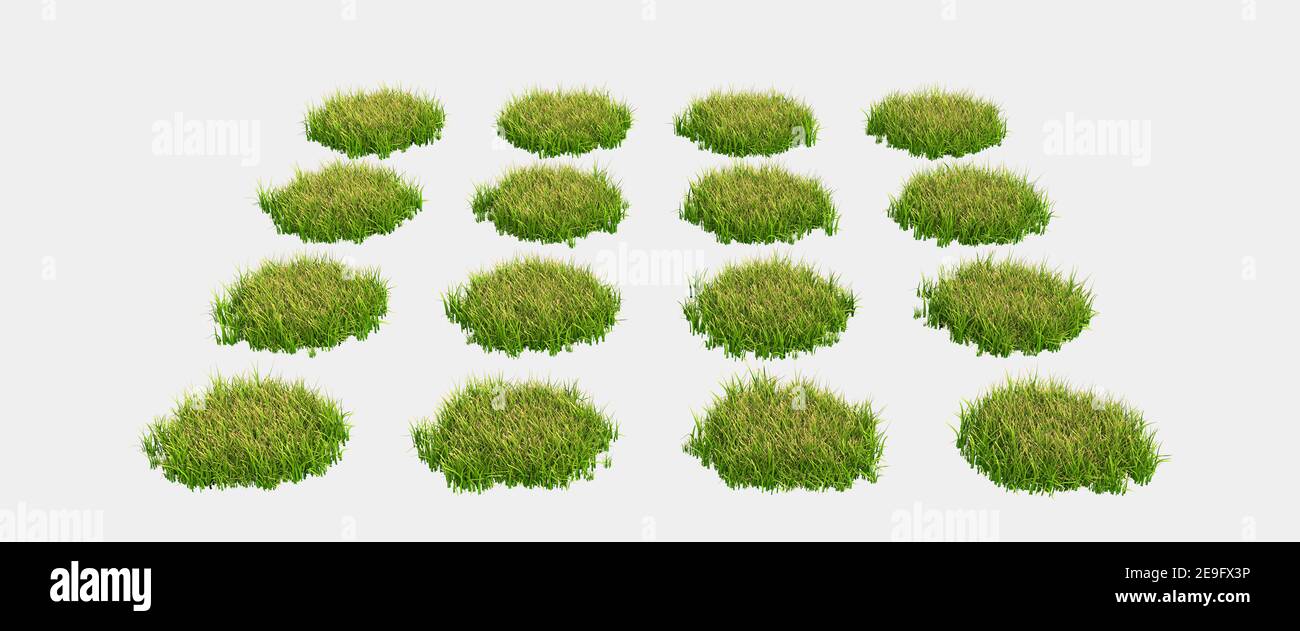 Banner grass field for composition isolated on background with mask. 3d ...