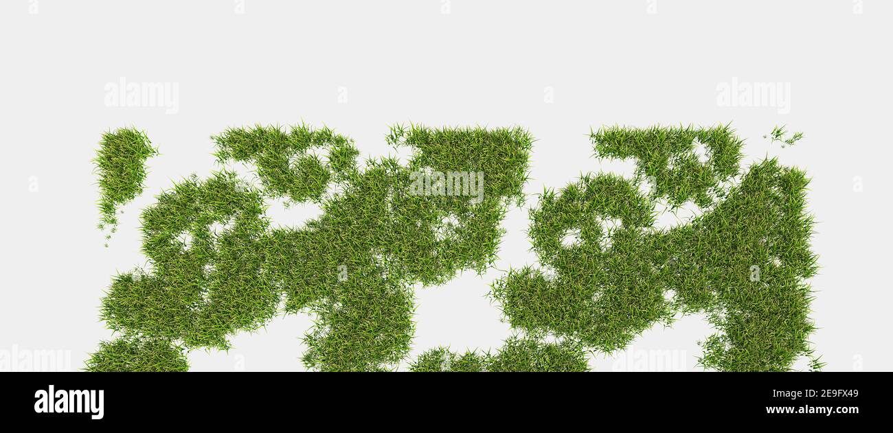 Banner grass field for composition isolated on background with mask. 3d ...