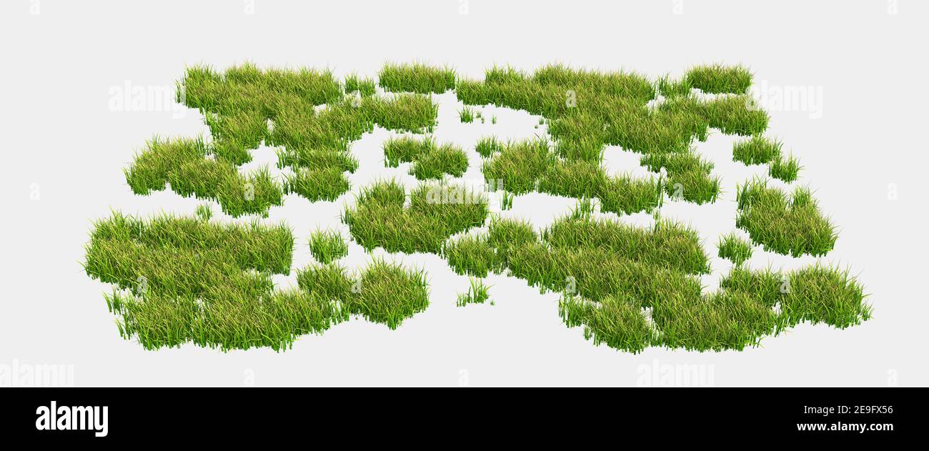 Banner grass field for composition isolated on background with mask. 3d ...