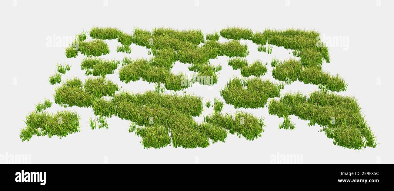 Banner grass field for composition isolated on background with mask. 3d ...
