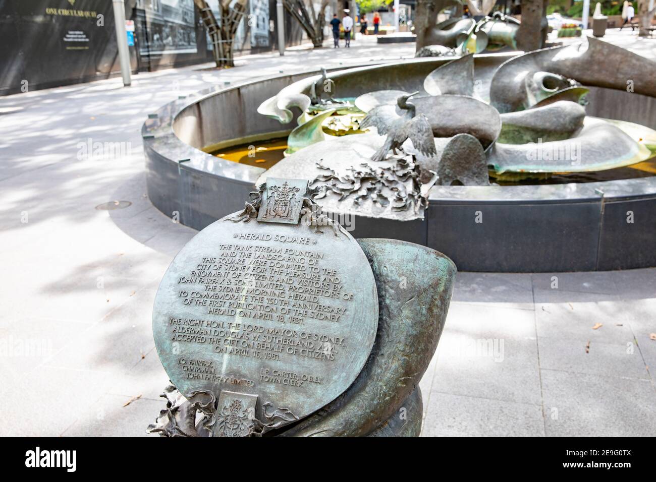Herald Square Sydney and plaque to commemorate the donation towards ...