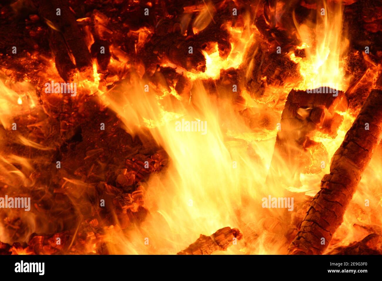 big fire with everything else burning next to it - horror concept Stock ...