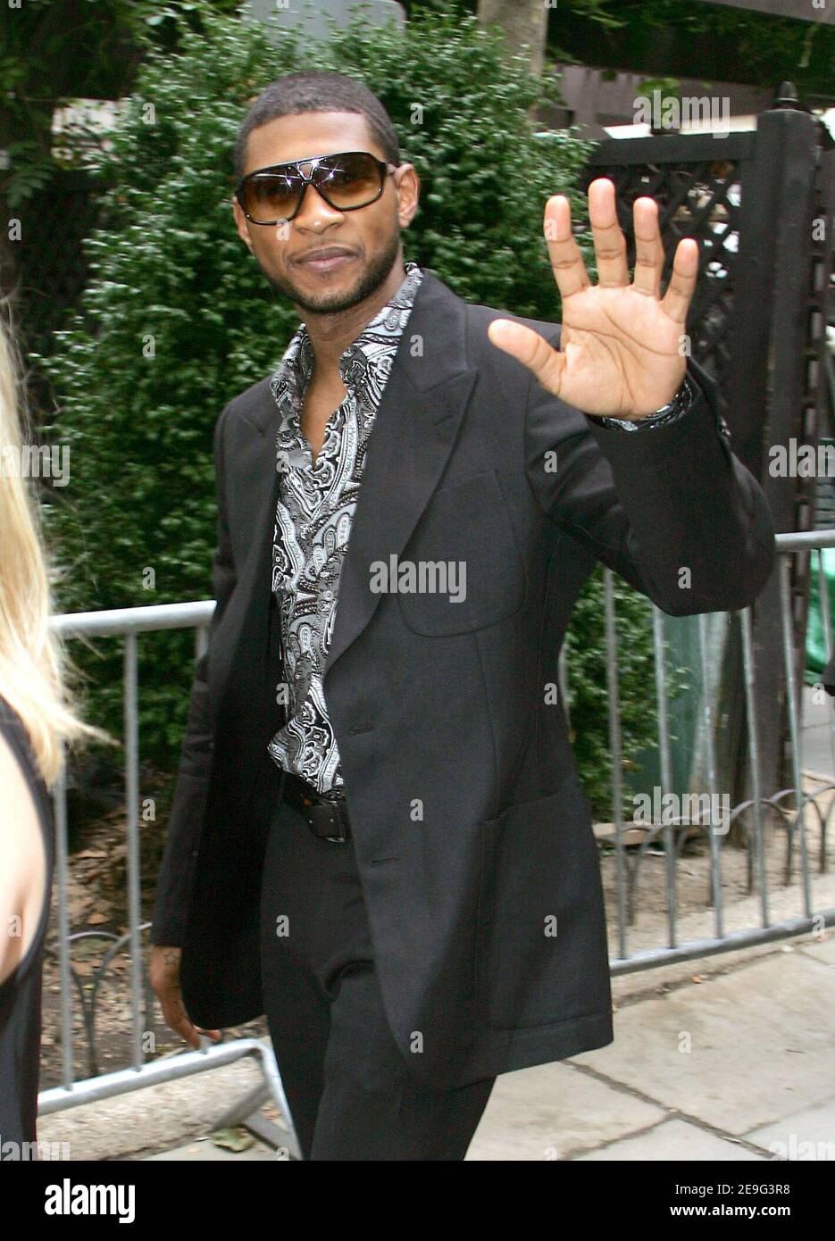 U.S singer Usher arrives at the Tent during the Olympus Fashion Week ...