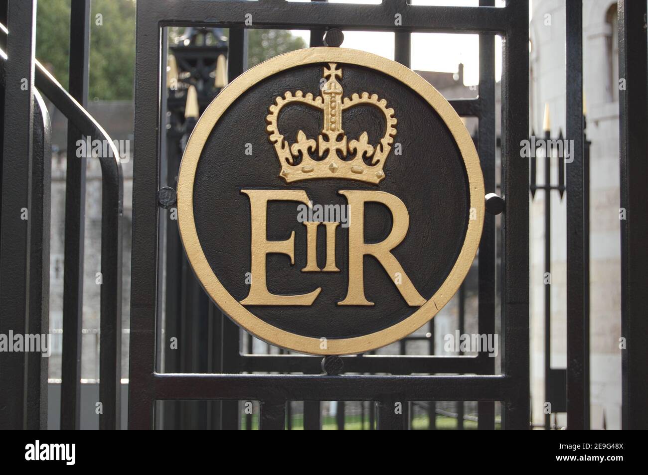 The Royal Cypher of Queen Elizabeth II, surmounted by St Edwards Crown ...