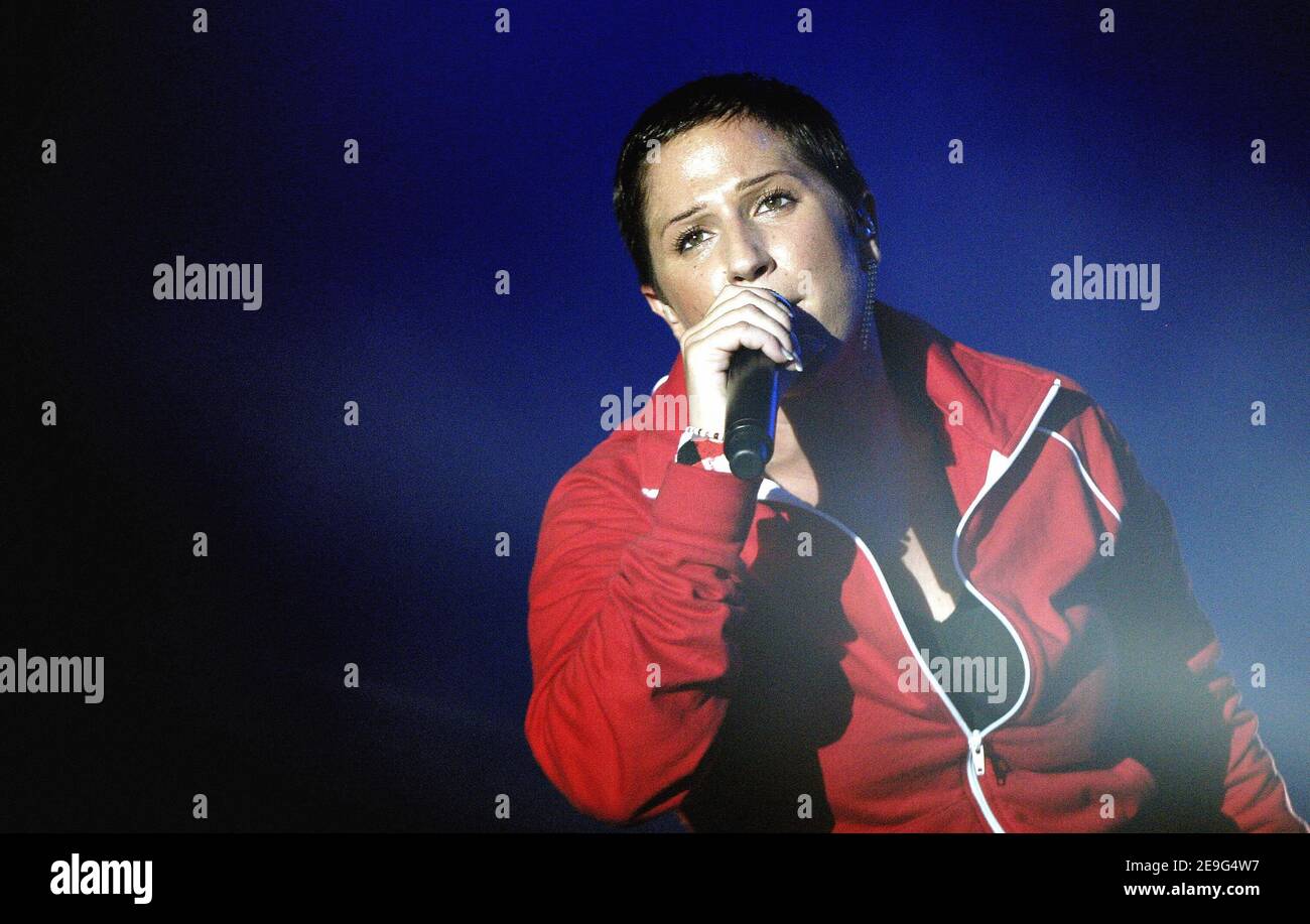 French singer Diam's performs live on stage at the 71st edition of 'La ...