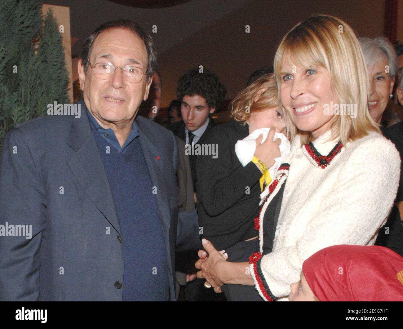Robert Hossein, his wife Candice Patou and their grand-daughter pose at ...