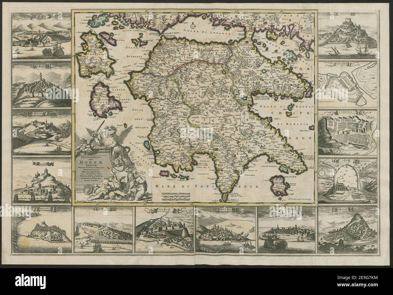 Map of the peloponnesus hi-res stock photography and images - Alamy