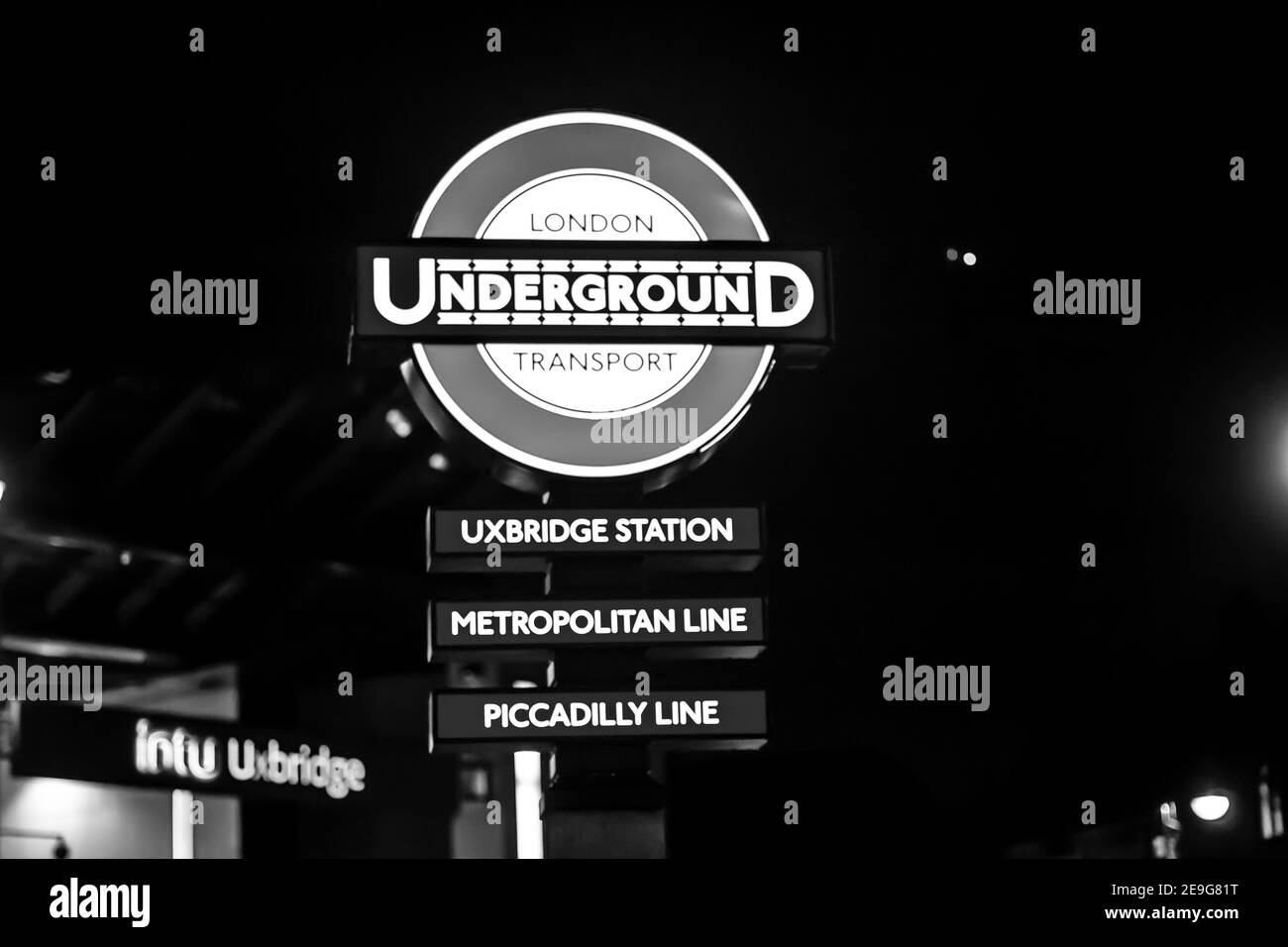 UXBRIDGE, ENGLAND- 15th November 2020: Black and white photo of newly ...