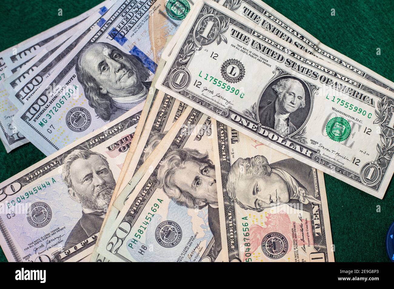 Historical and Presidential faces on American currency Stock Photo - Alamy