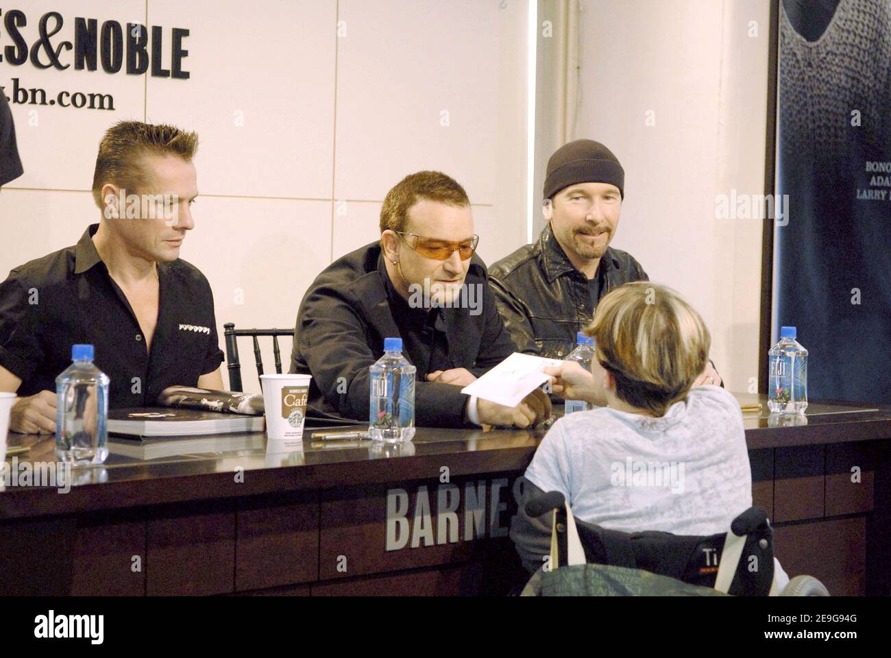 Adam Clayton, Larry Mullen Jr., Bono and The Edge of U2 at the book ...