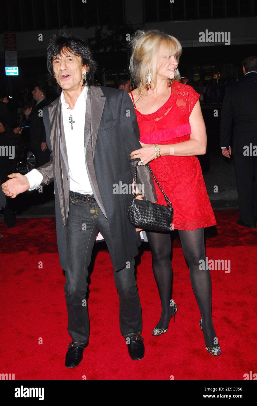 Guitarist Ron Wood and wife Jo Wood attend 'The Departed' premiere ...