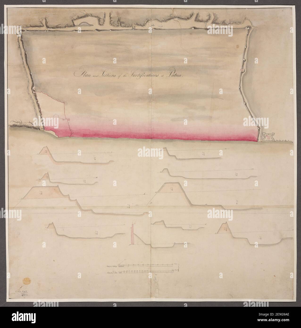 Plan and Sections of the Fortifications at Patna. Visual Material ...