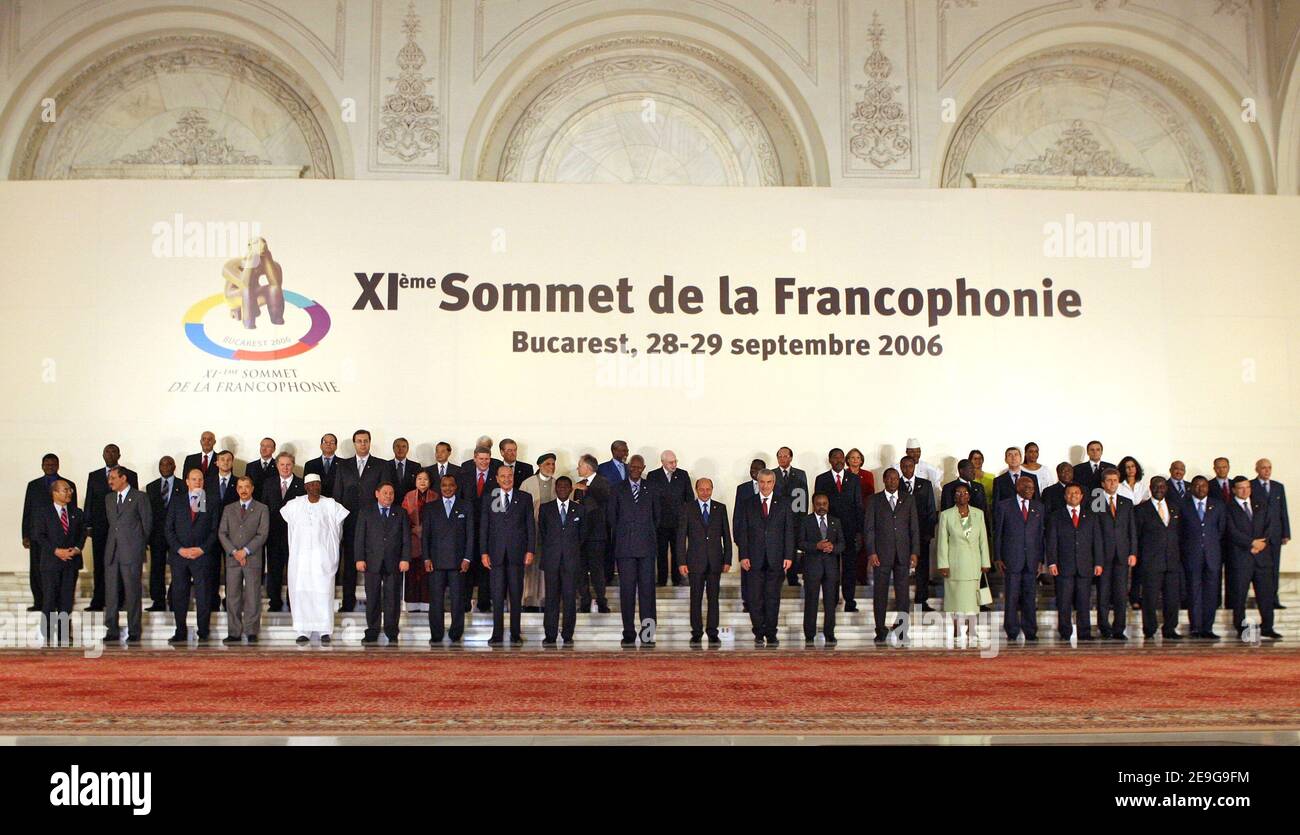 Heads of states poses for a family photo during the opening ceremony of ...