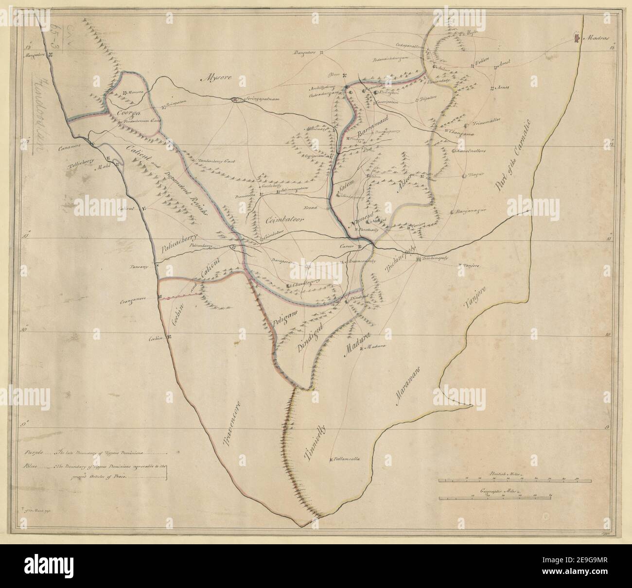 Map of southern india hi-res stock photography and images - Alamy