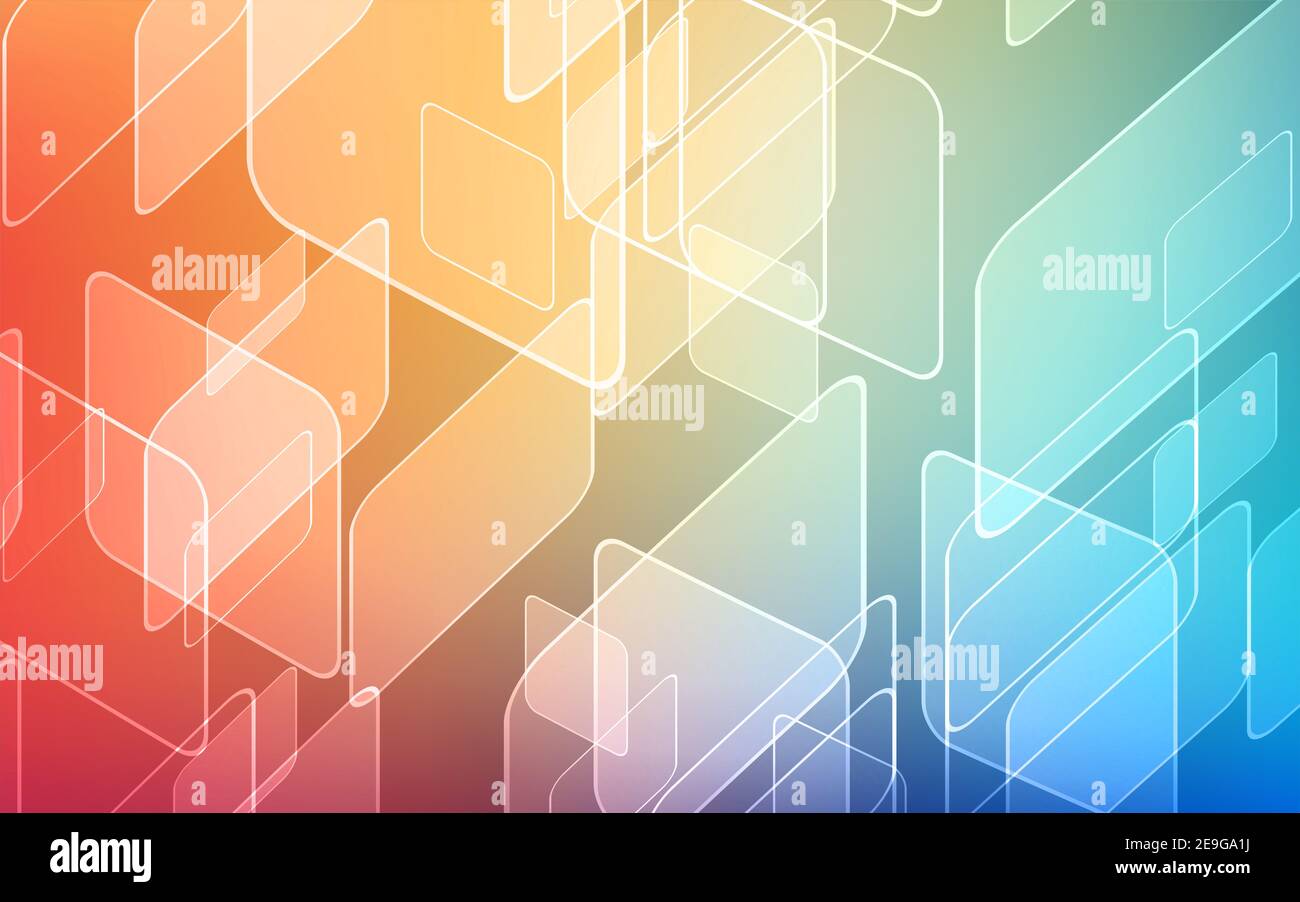 Abstract wide technology background with hexagons and gear wheels. Hi ...