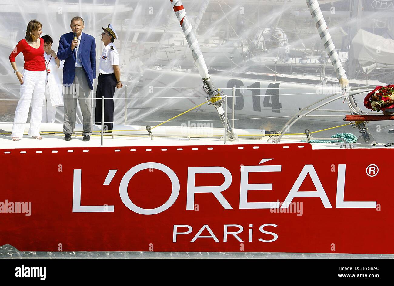 French navigator Maud Fontenoy presents her new boat 'L'Oreal Paris' in ...