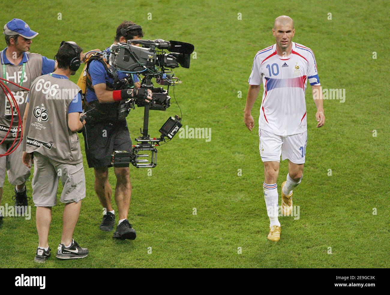 France's Zinedine Zidane after the World Cup 2006, quater-final, Brazil ...