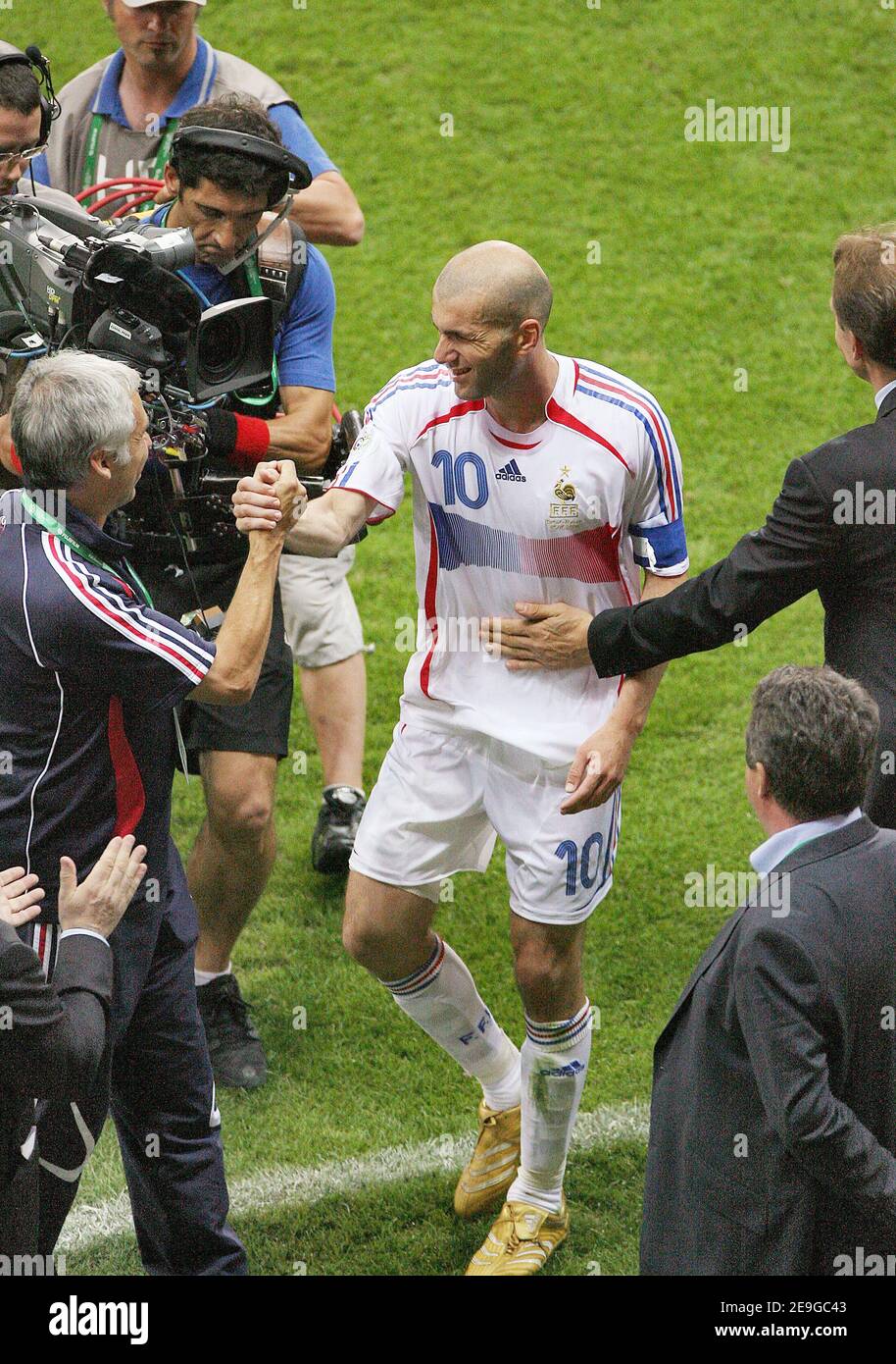 France's Zinedine Zidane after the World Cup 2006, quater-final, Brazil ...