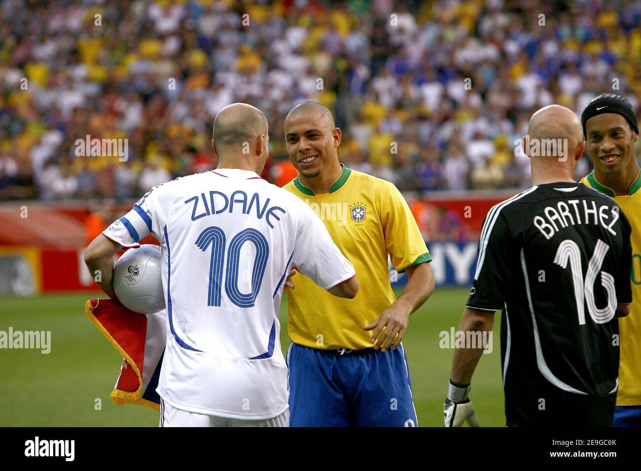 France's Zinedine Zidane and Brazil's Ronaldo during the World Cup 2006 ...