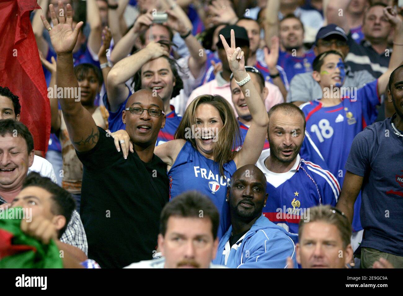 Thierry Henry's wife English model Nicole Merry and a friend during the ...