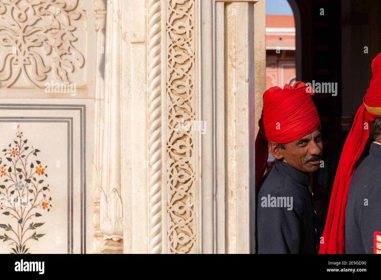 India Jaipur Guards In Traditional Uniform at the CIty Palace Stock ...