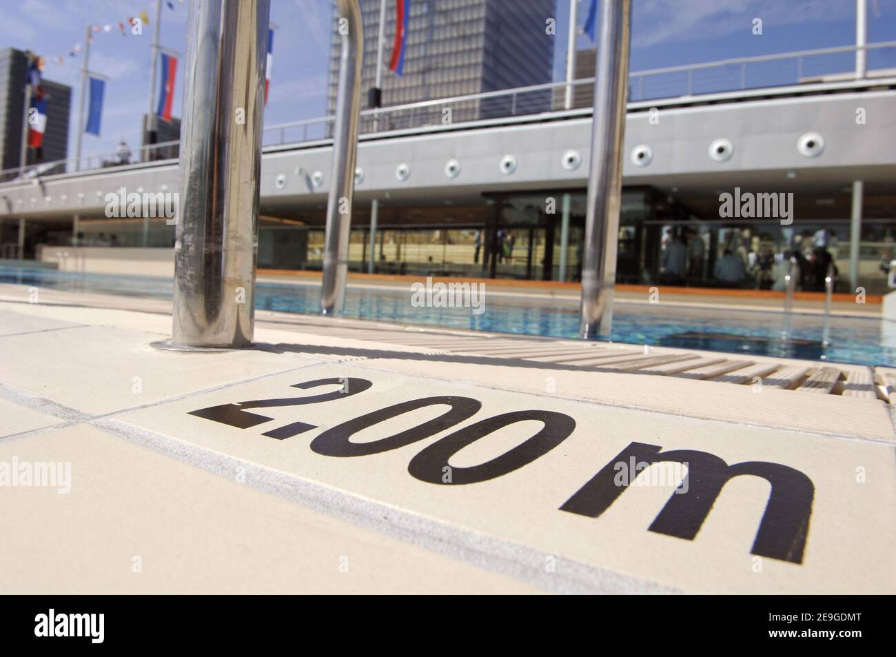 Opening of the new swimming pool floating on the Seine, in the 13th ...