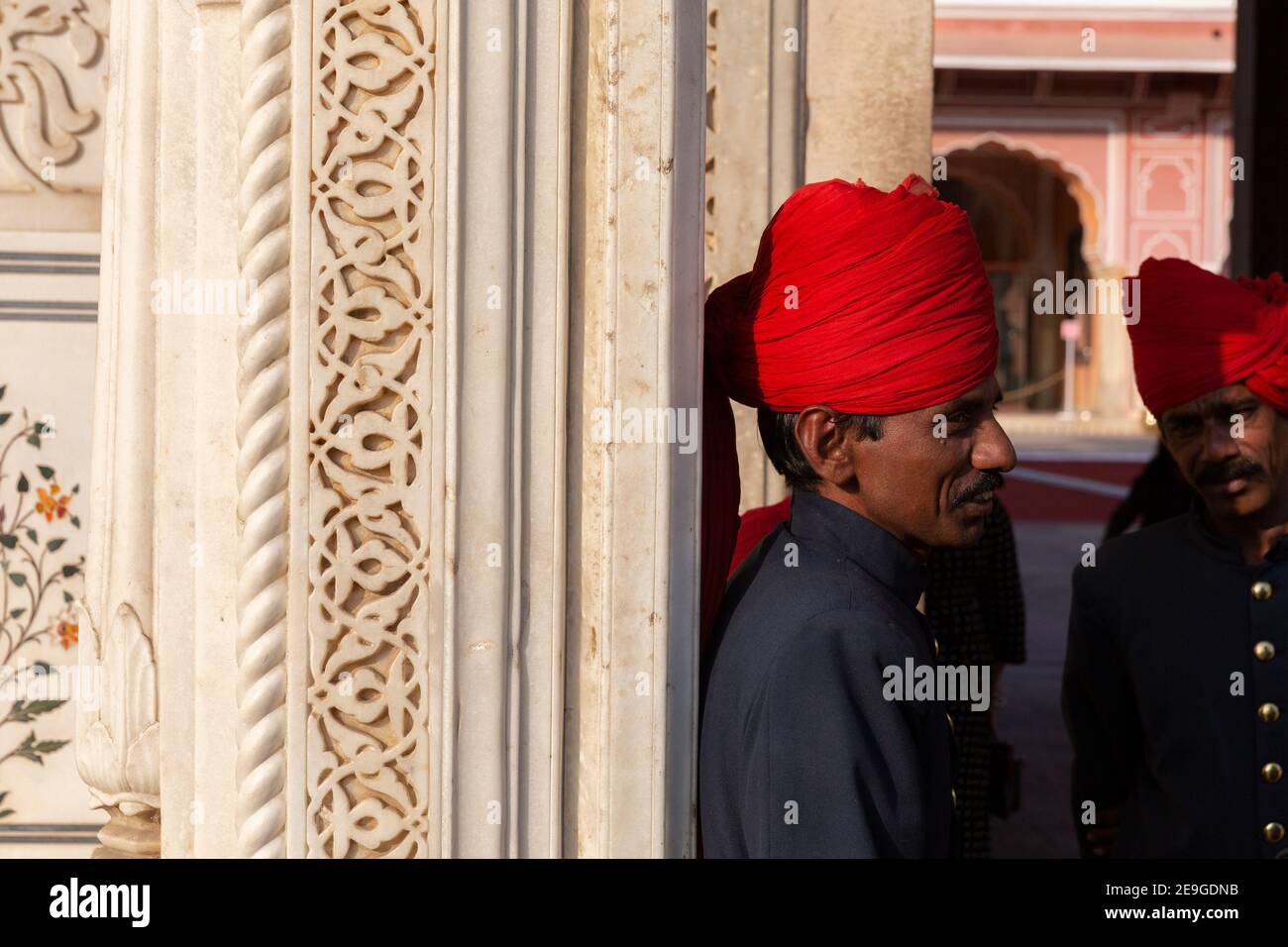 India Jaipur Guards In Traditional Uniform at the CIty Palace Stock ...