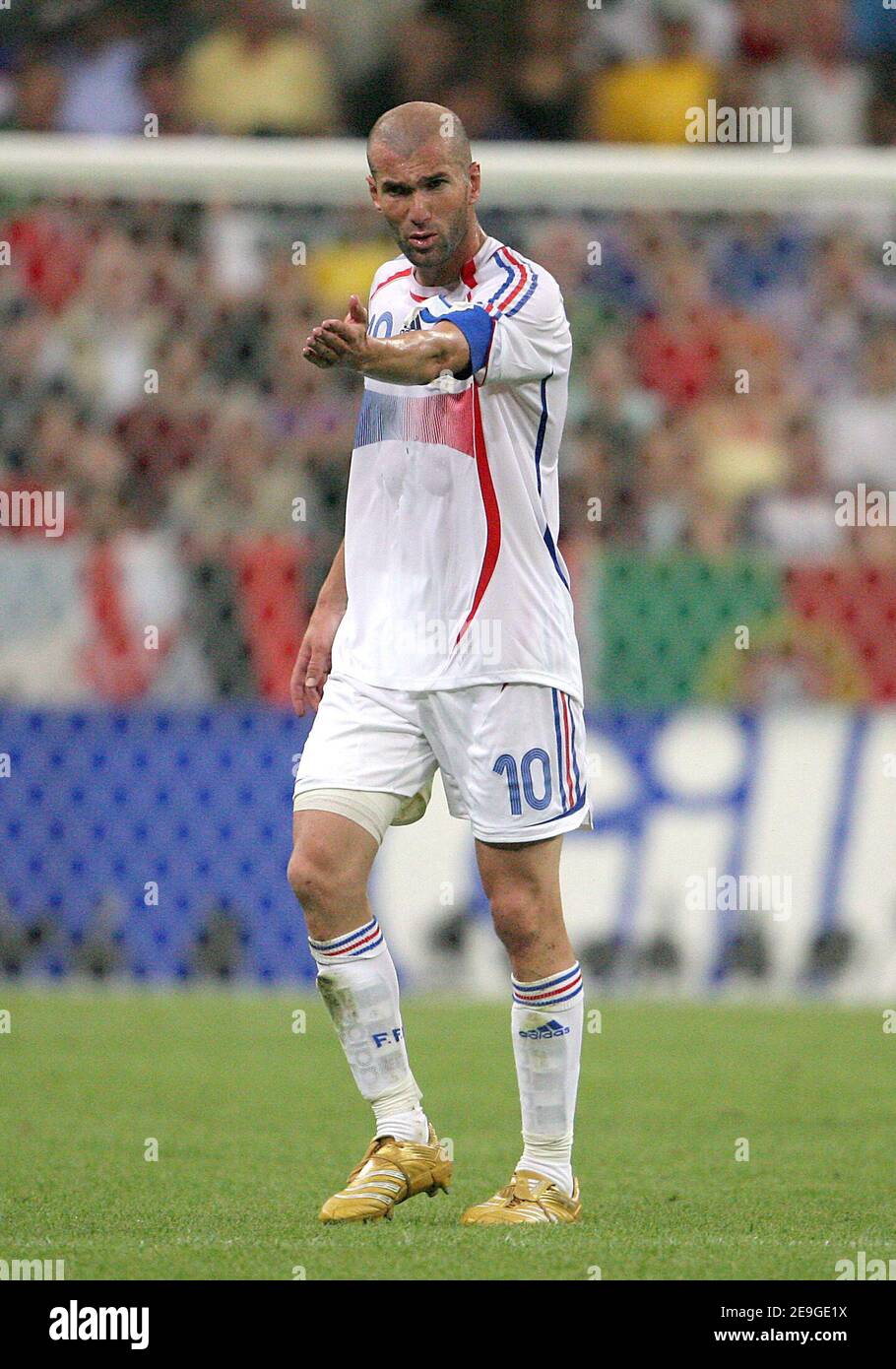 France's Zinedine Zidane during the World Cup 2006, semi-final, France ...