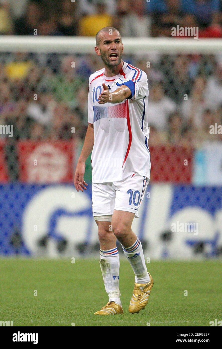 France's Zinedine Zidane during the World Cup 2006, semi-final, France ...