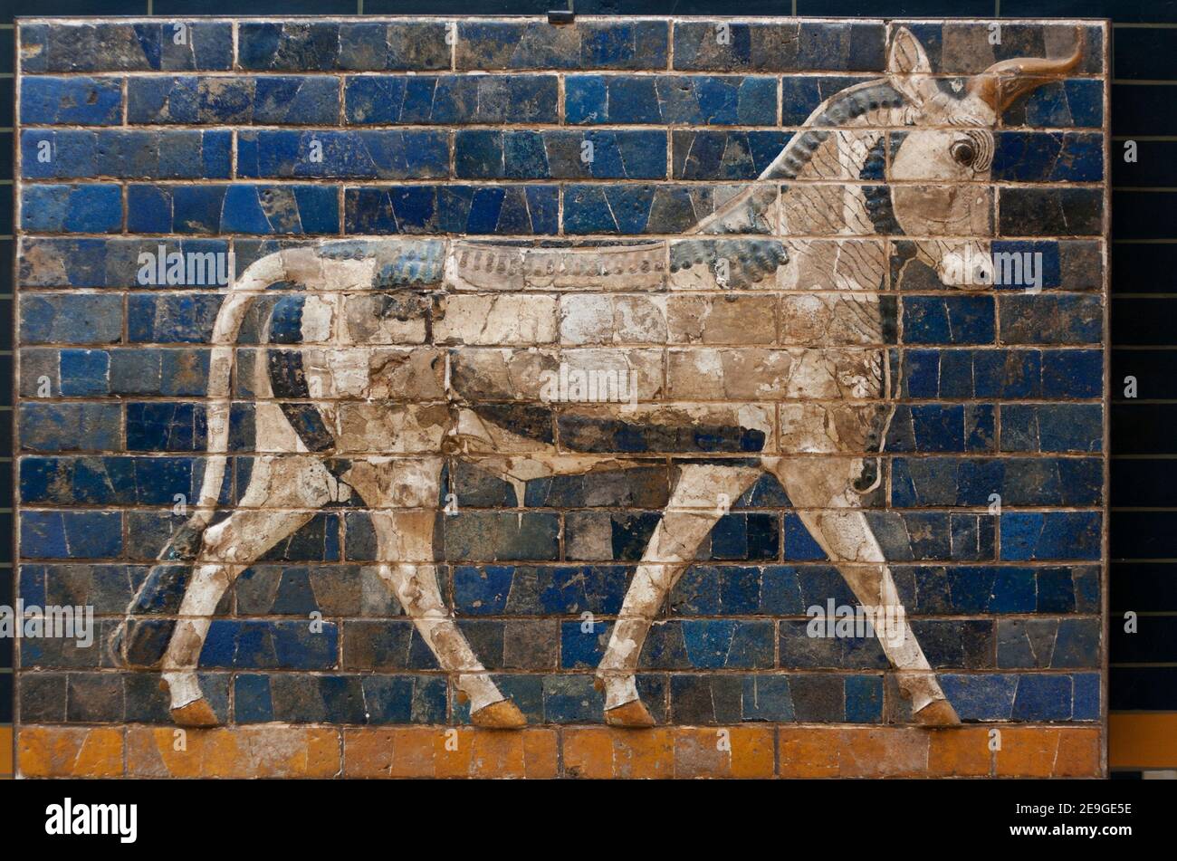 ISTANBUL, TURKEY - MARCH 16, 2014: Bull on Babylonian mosaic, fragment ...