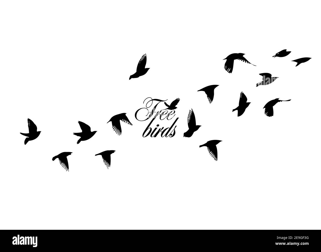 A flock of flying birds. Vector illustration Stock Vector Image & Art ...