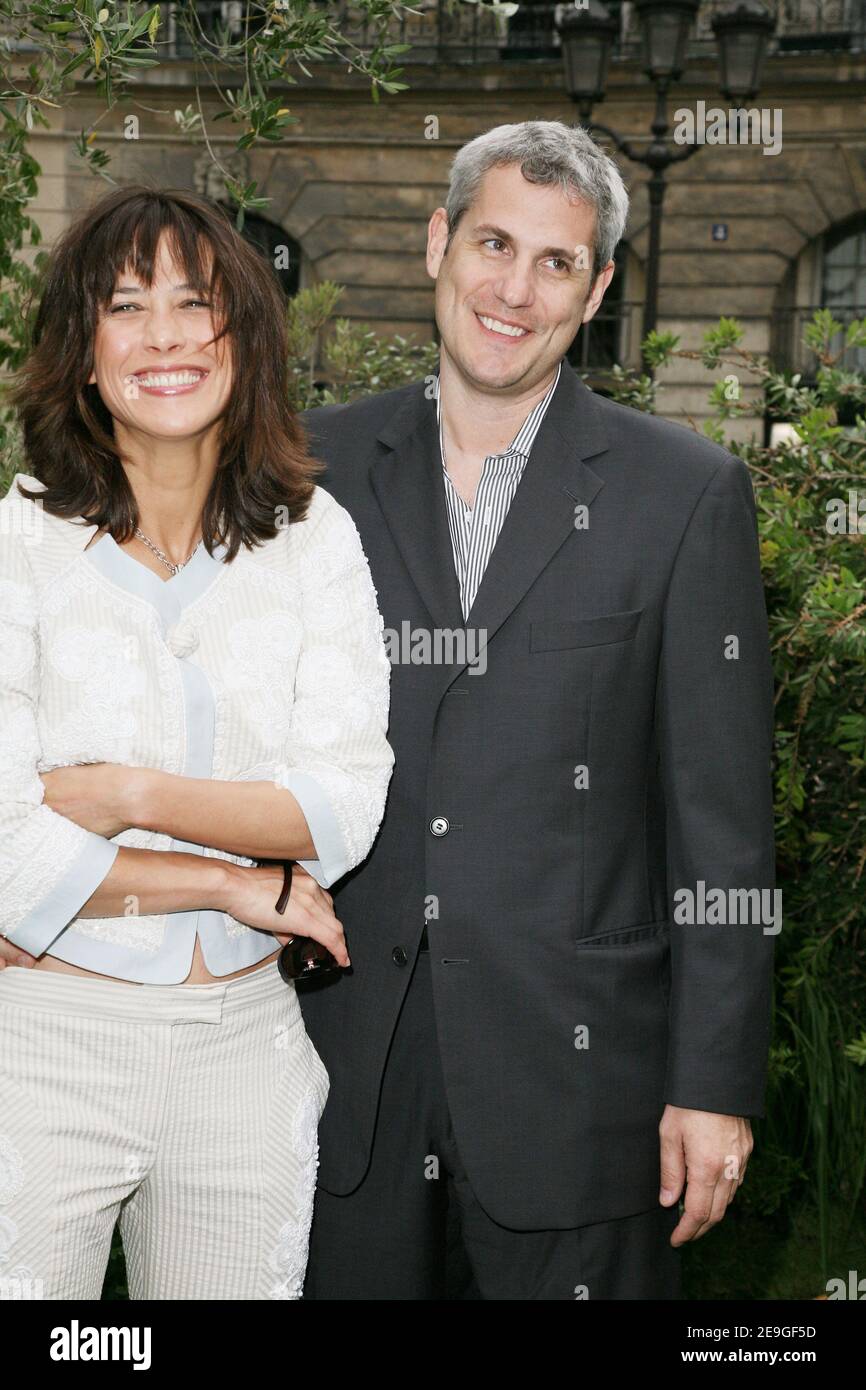 "French actress Sophie Marceau and husband producer Jim Lemley pose ...