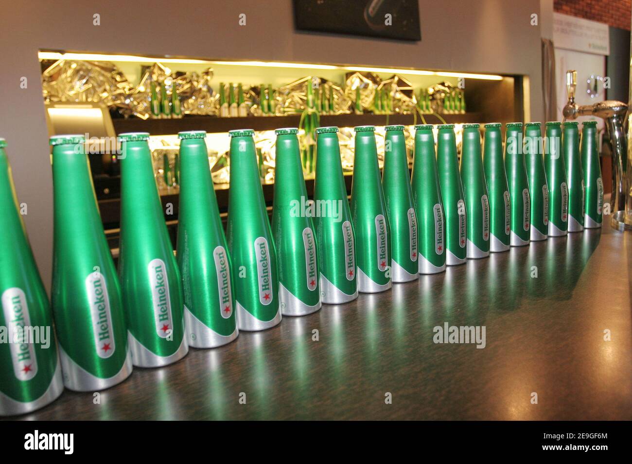 Heineken launches a new bottle's packaging in Paris, France on July 5 ...