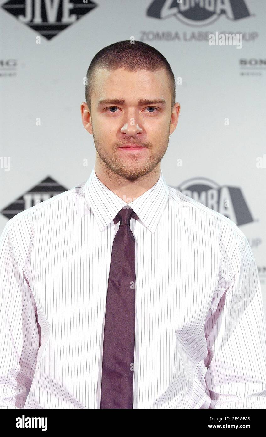 US singer Justin Timberlake poses for the medias during a photocall to ...