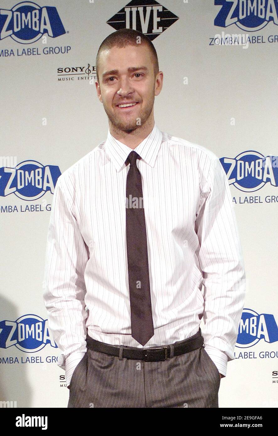US singer Justin Timberlake poses for the medias during a photocall to ...