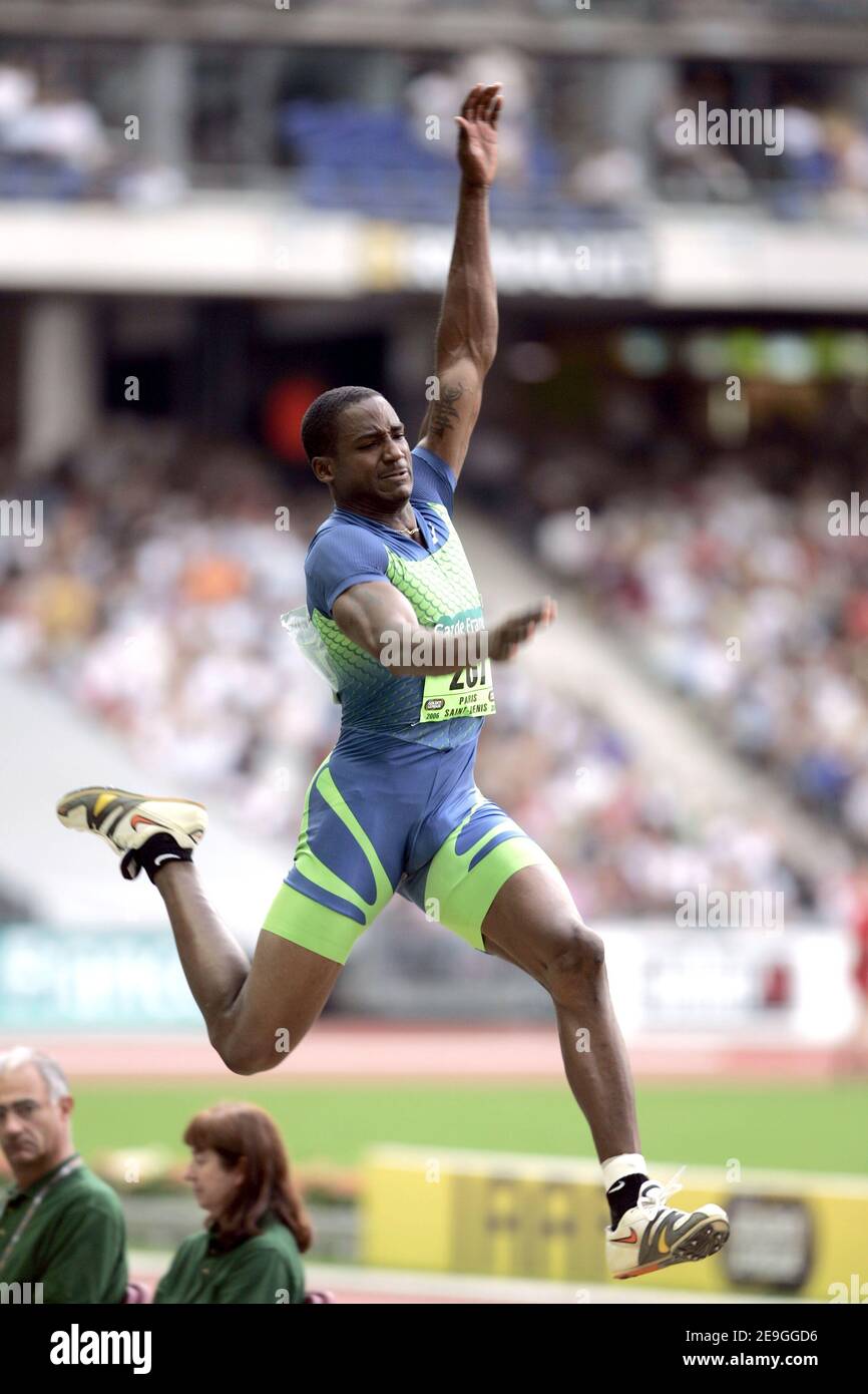 US' Miguel Pate competes on Long Jump Men during the Athletics Meeting ...