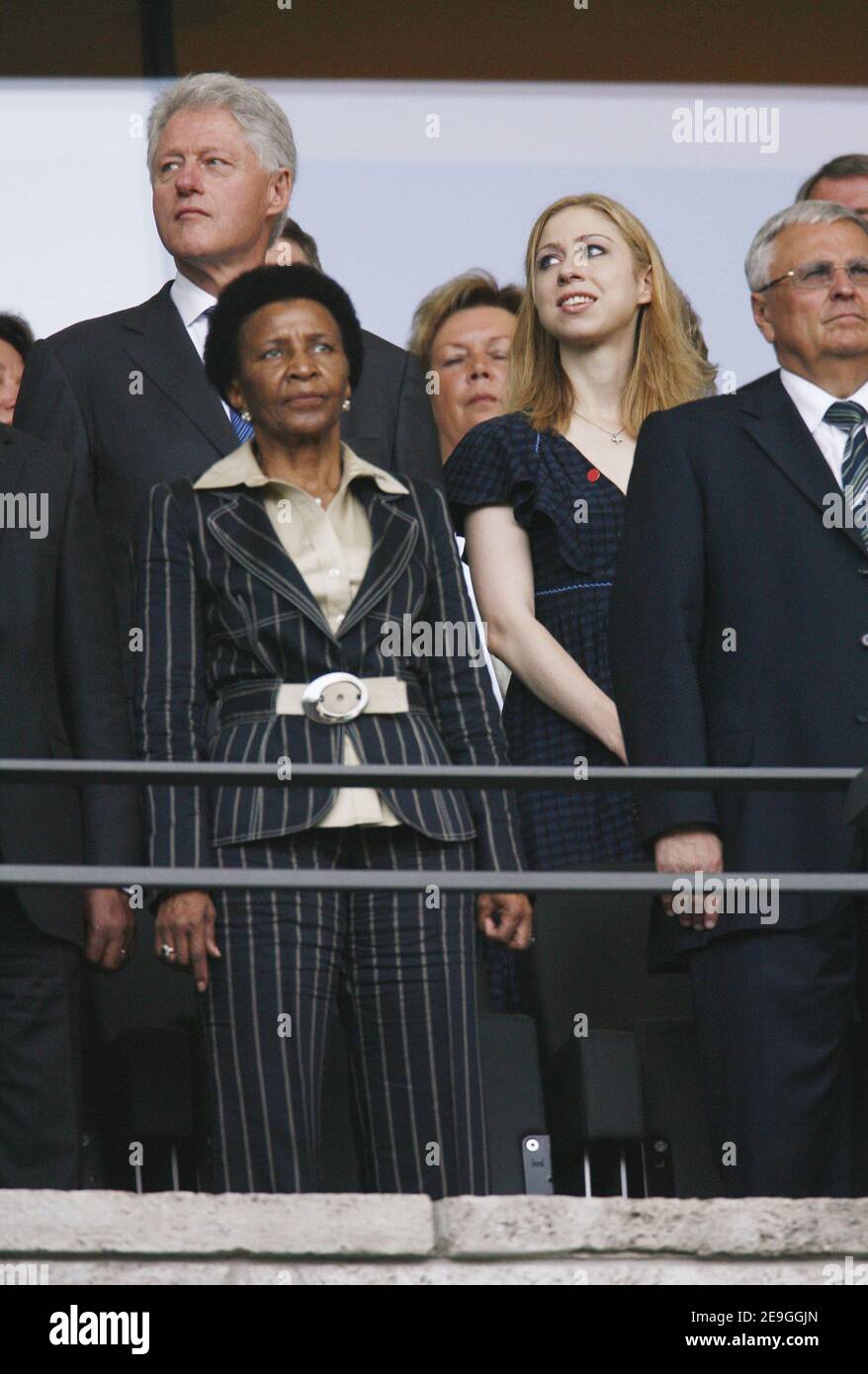 Former US President Bill Clinton and his daughter Chelsea are seen in ...