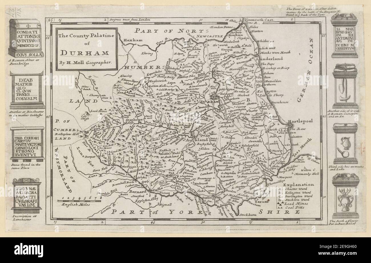 County durham map hi-res stock photography and images - Alamy