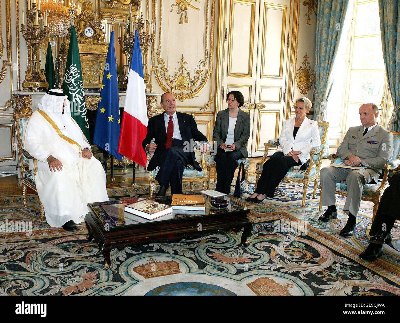 French president Jacques Chirac receives Saudi Crown Prince Sultan Bin ...